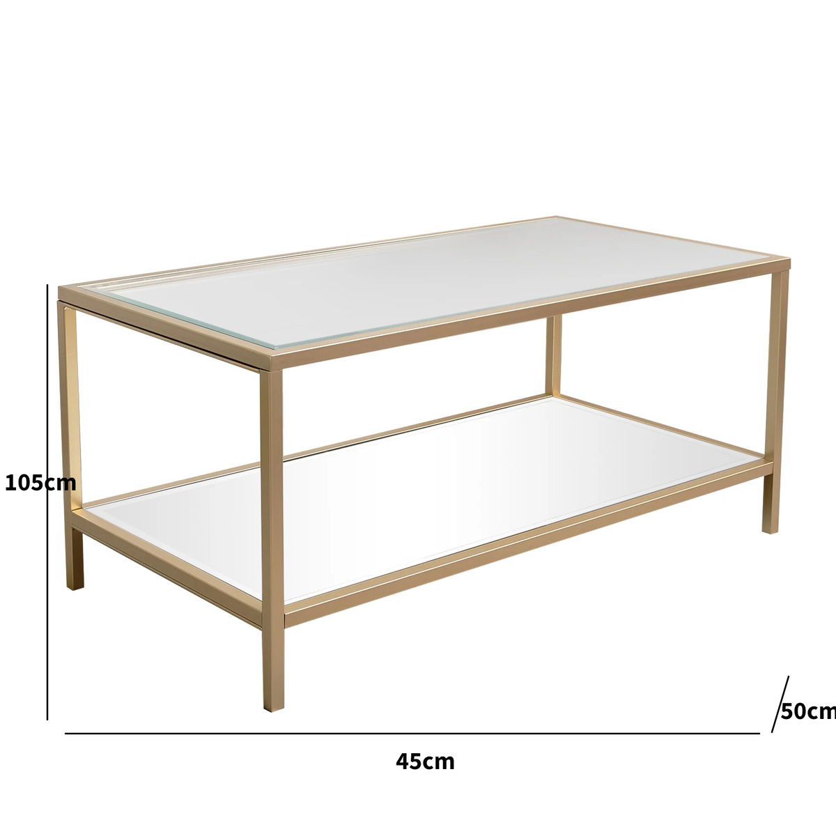 Gold Glass & Mirrored Coffee Table