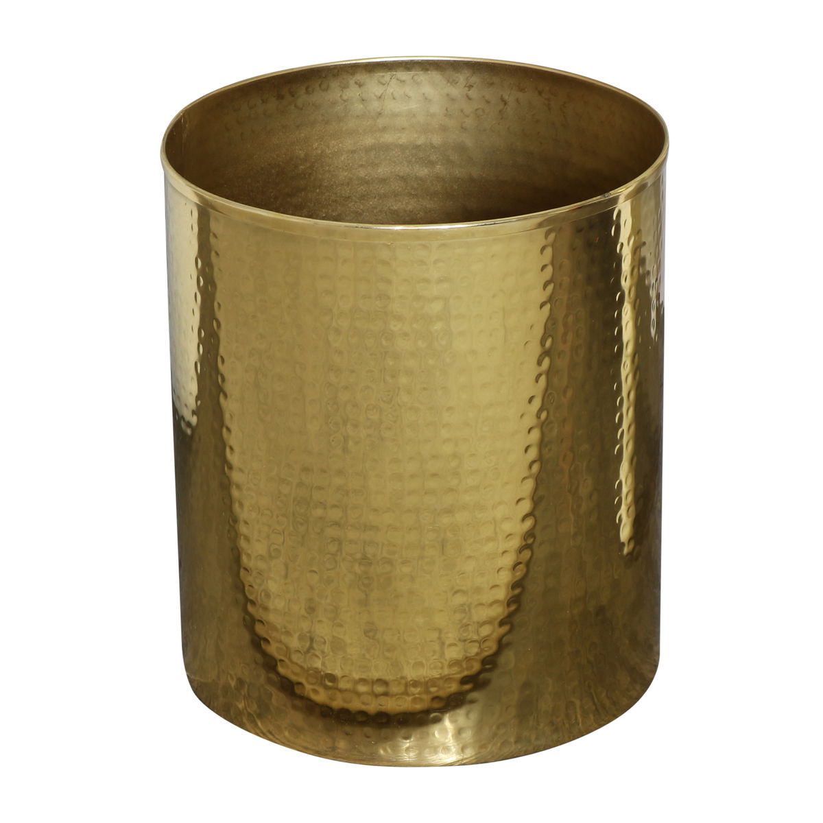 Metal Hammered Gold Storage Waste Bin