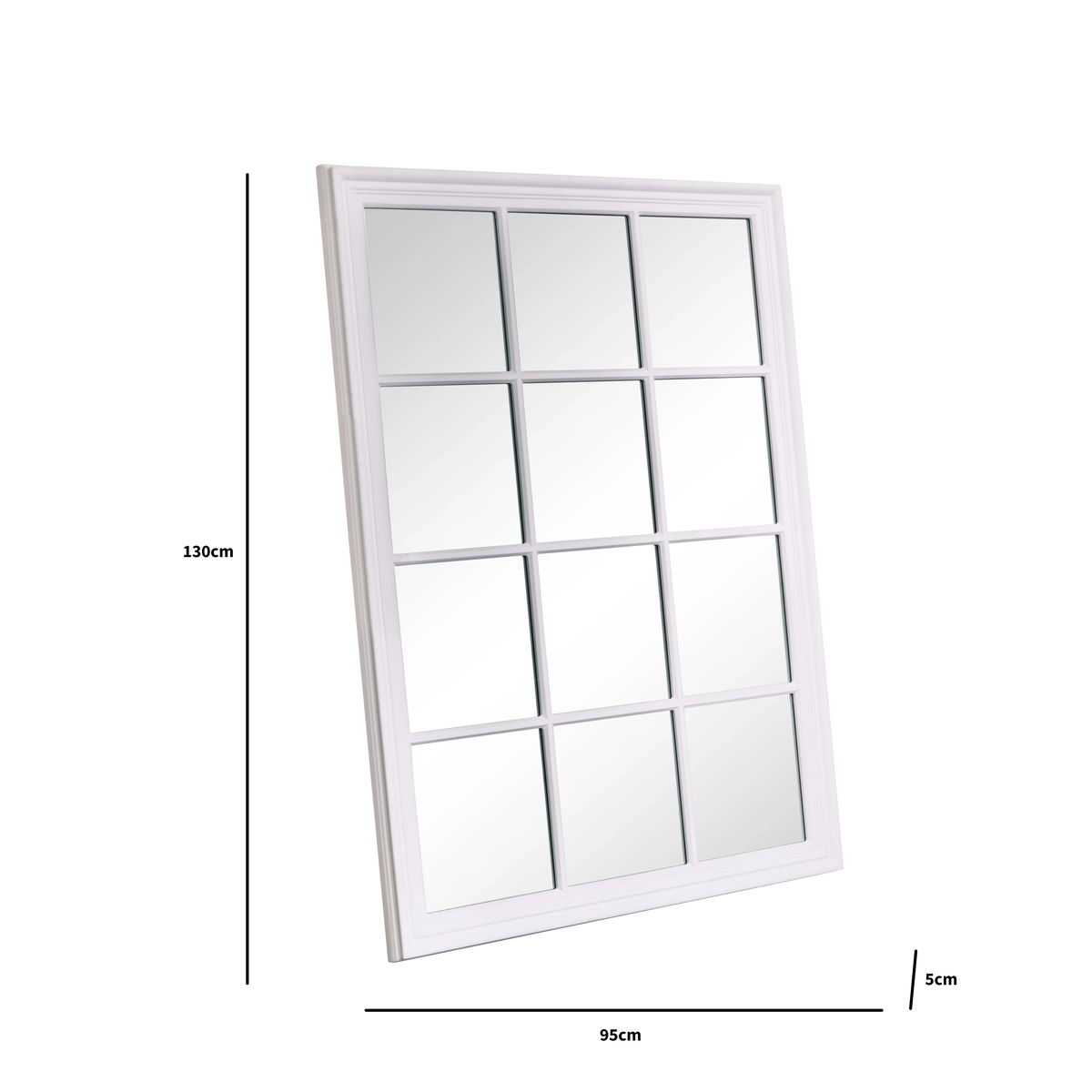 Large Matte White Window Mirror 130cm x 95cm