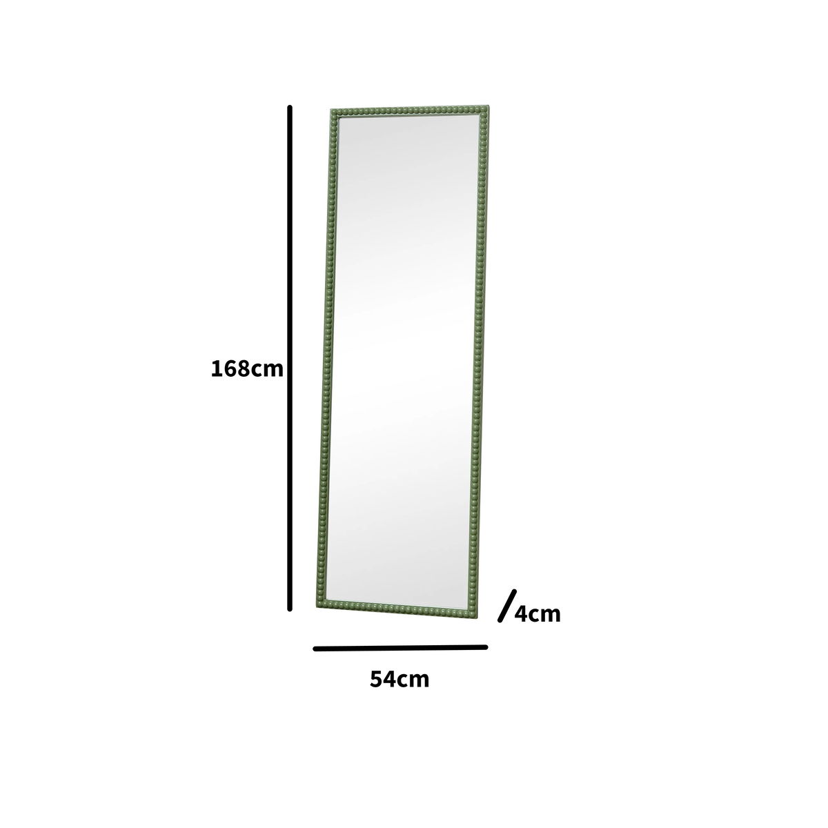 Large Rectangle Olive Green Bobbin Bobble Wall Mirror 168cm x 54cm ...