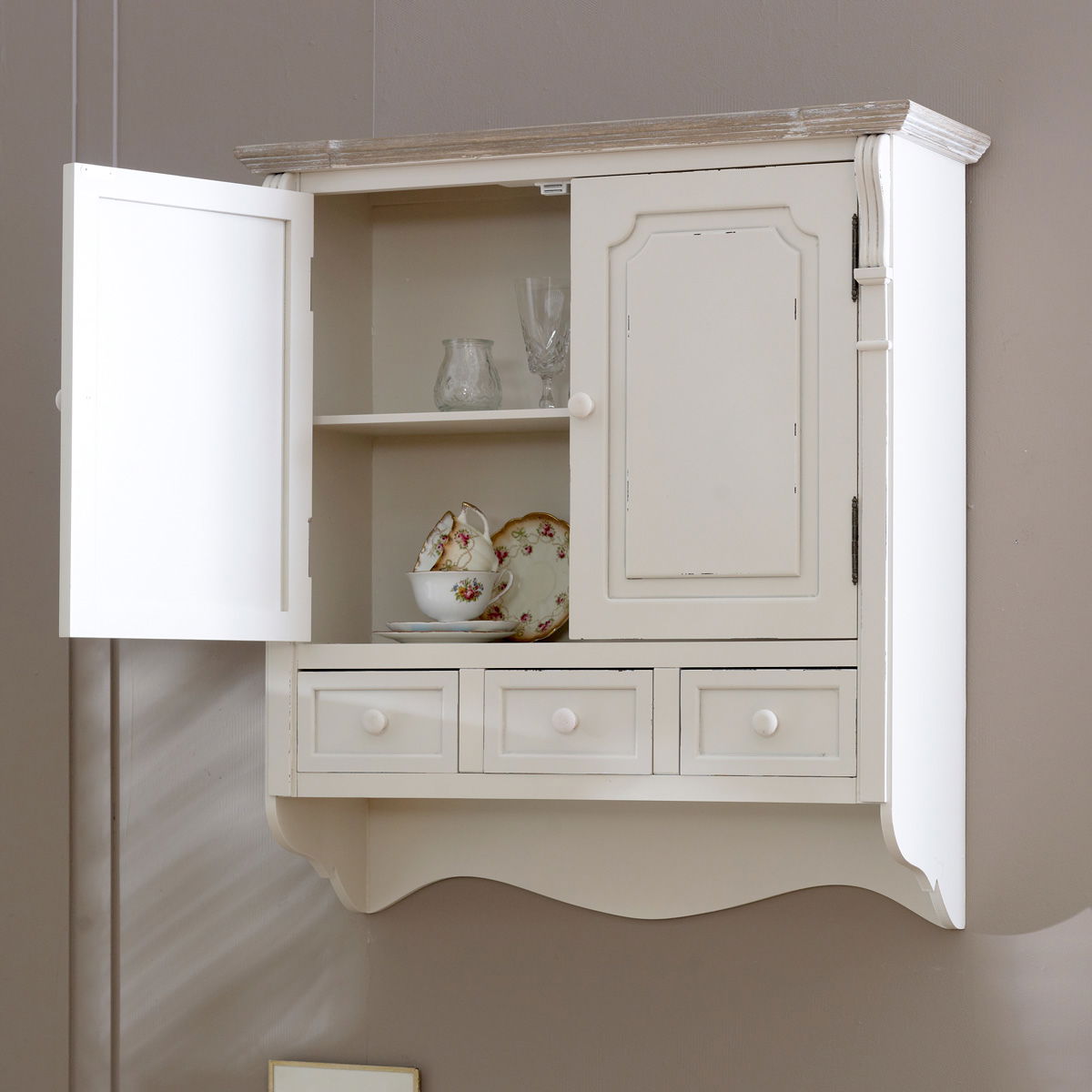 Wall Mounted Cupboard with Drawers - lyon Range