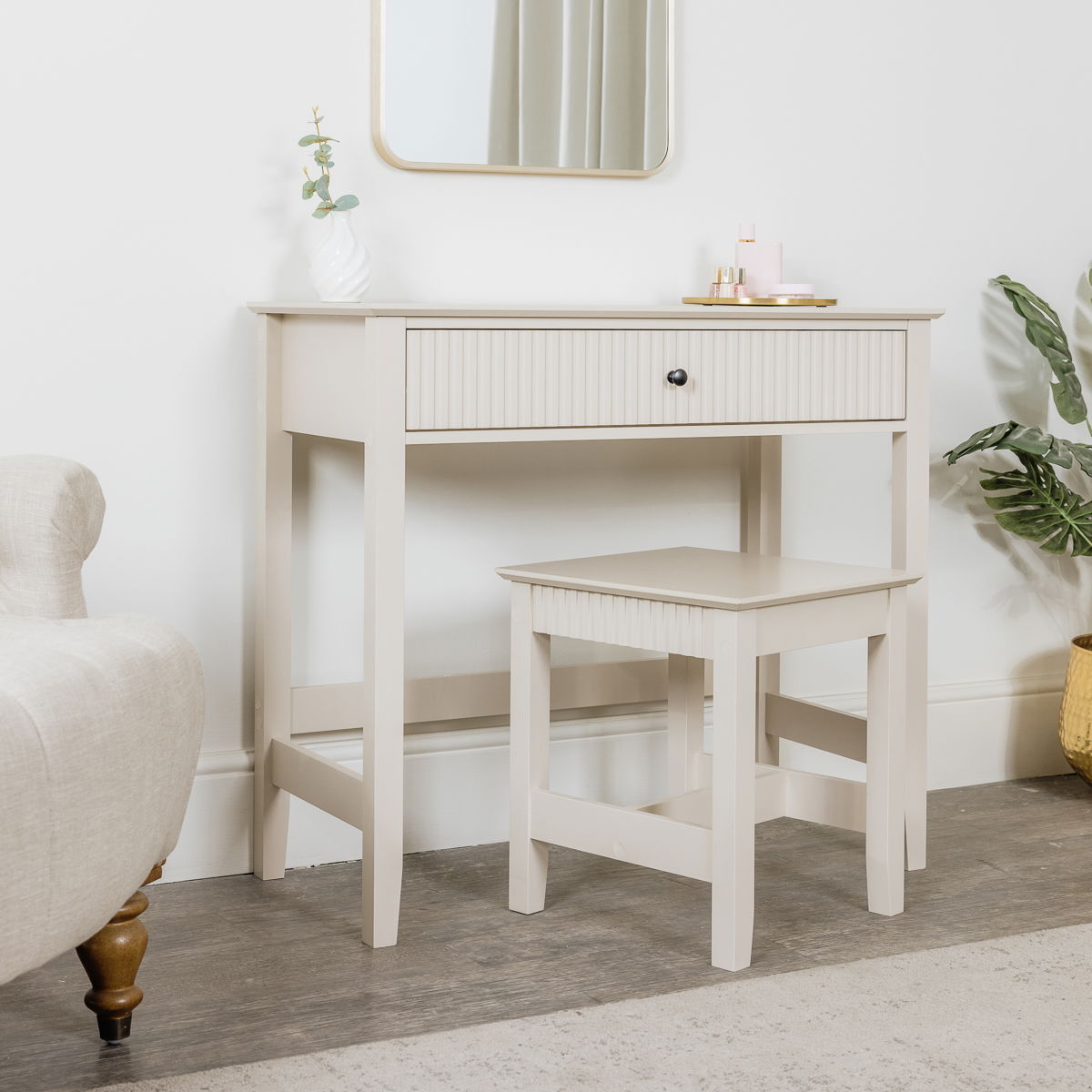 Dressing Table & Stool Set - Hales Taupe Range | Melody Maison