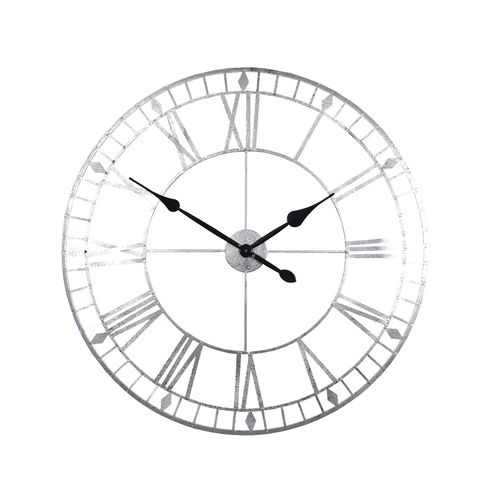 Extra Large Silver Skeleton Wall Clock