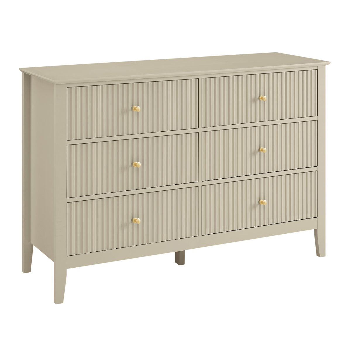 Large 6 Drawer Chest of Drawers - Hales Taupe Range | Melody Maison