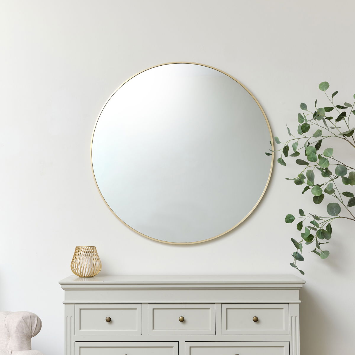 Large Round Gold Mirror 100cm x 100cm