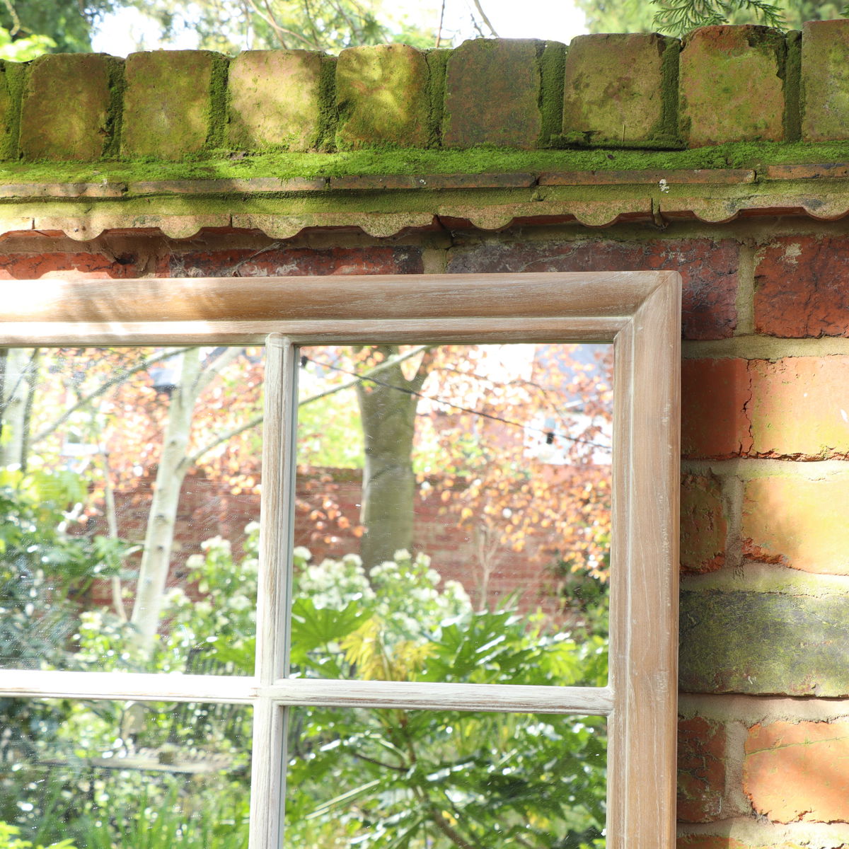 Large Rustic Wooden Window Wall Mirror | Melody Maison