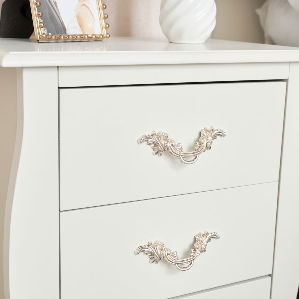 Pair of 3 Drawer Bedside Tables - Elizabeth Ivory Range | Melody Maison