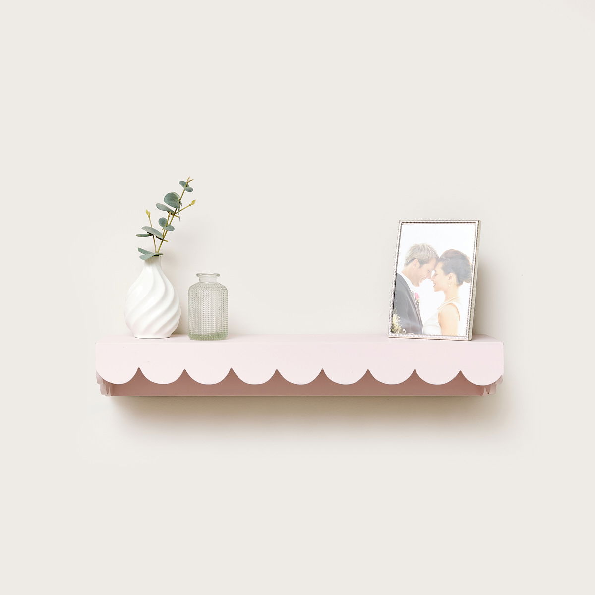Pink Scalloped Wall Storage Shelf - 61cm | Melody Maison