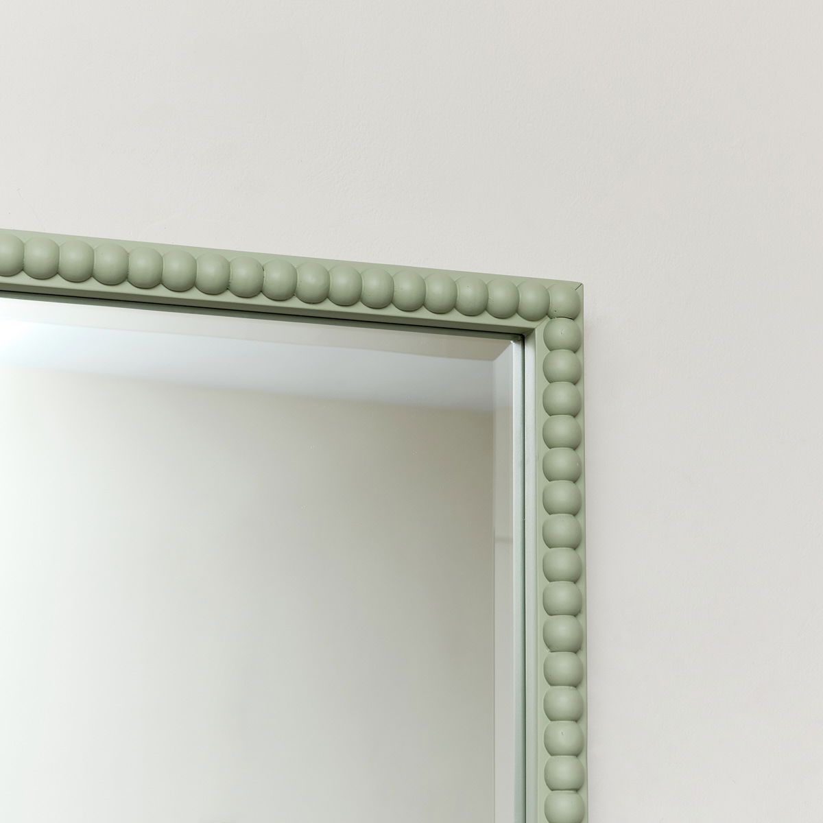 Rectangle Sage Green Bobbin Bobble Wall Mirror 62cm x 82cm