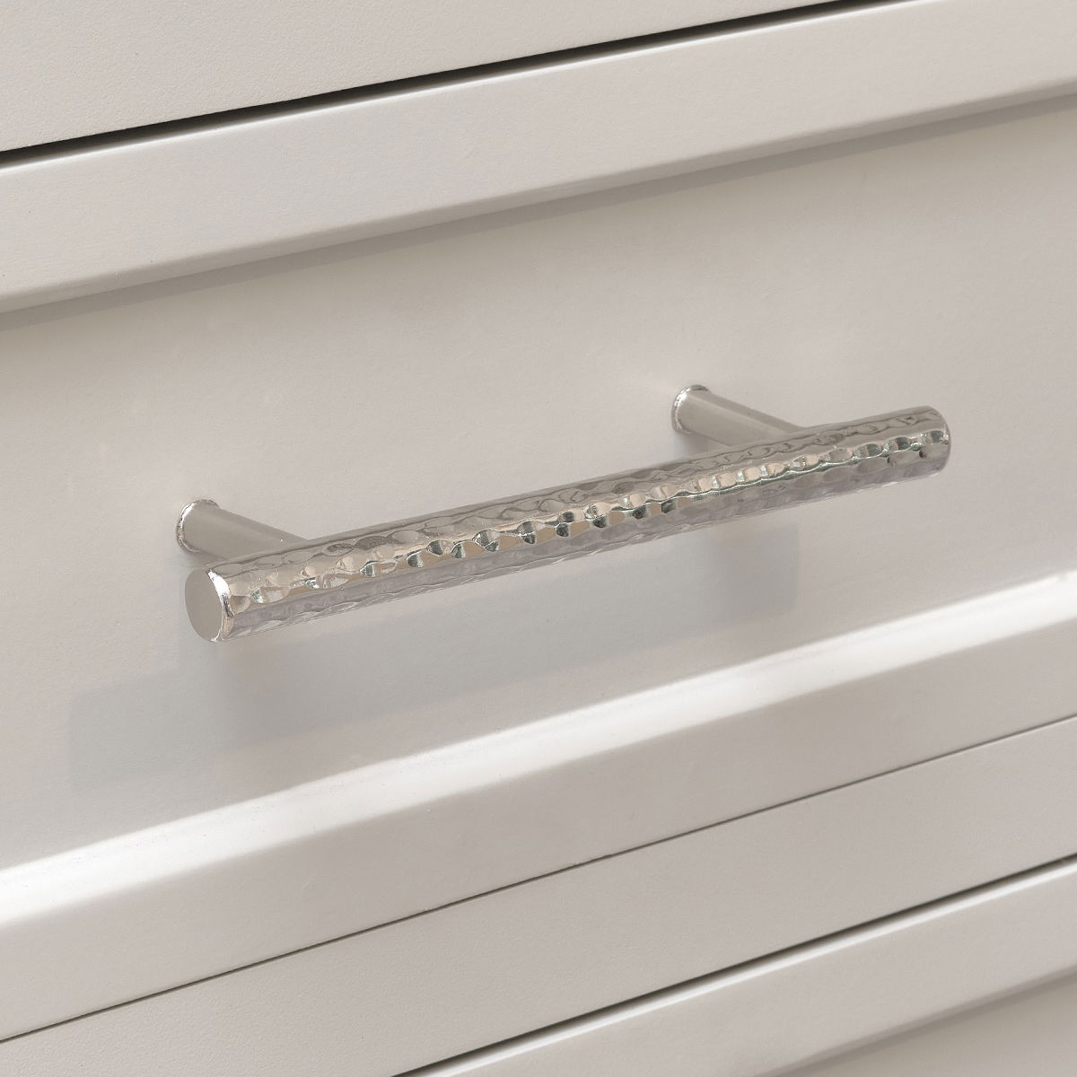 Silver Metal Hammered Bar Pull Drawer Handle | Melody Maison