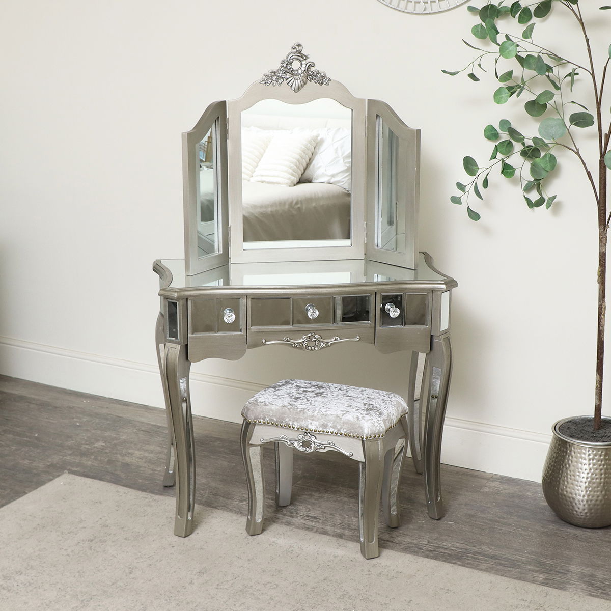 Silver Mirrored Bedroom Furniture - Tiffany Range | Melody Maison