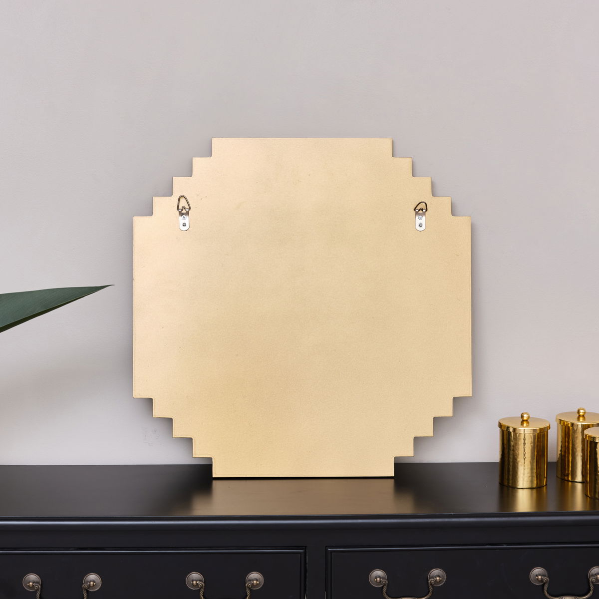 Square Gold Art Deco Fan Wall Mirror 55cm x 55cm