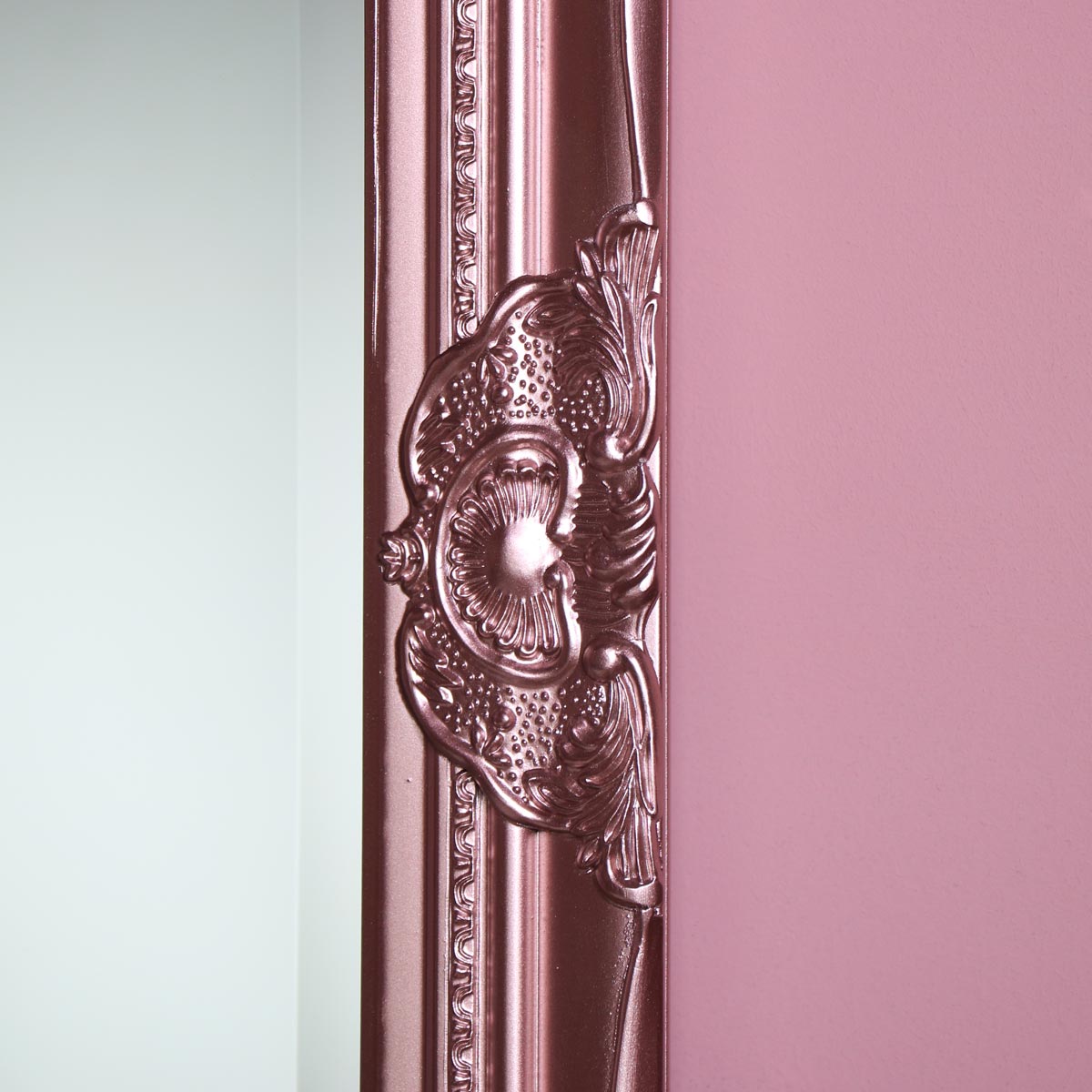 Tall Ornate Rose Pink Mirror 47cm x 142cm