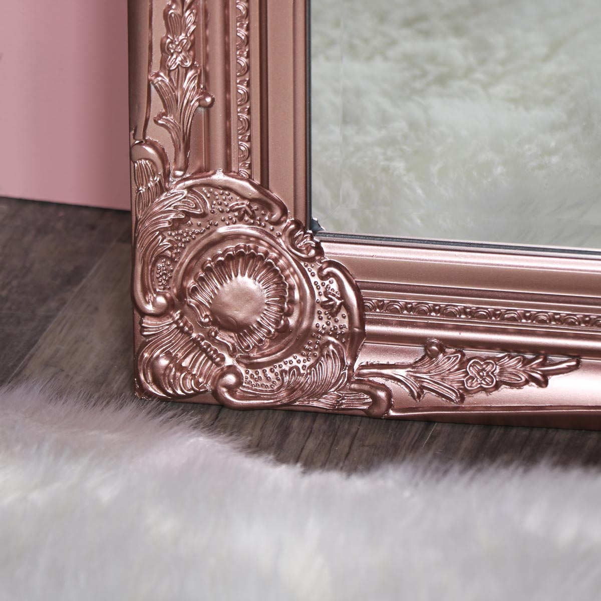 Tall Ornate Rose Pink Mirror 47cm x 142cm