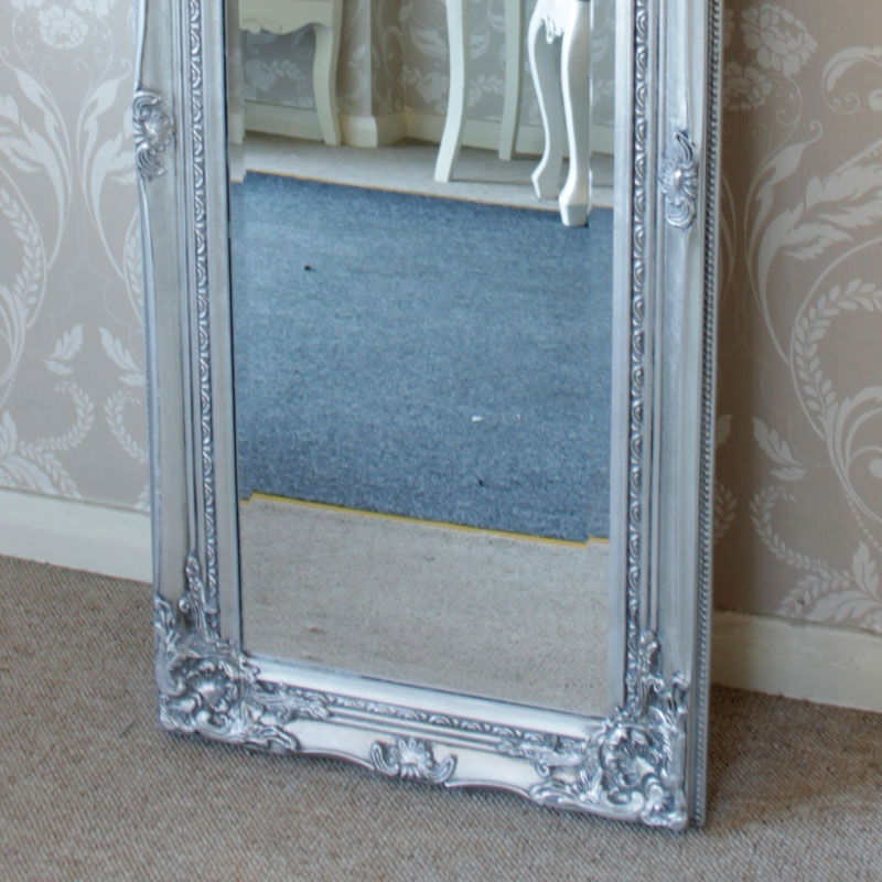 Tall Silver Slim Mirror