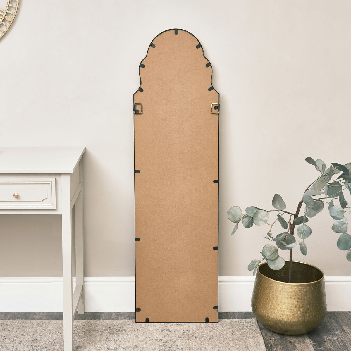 Tall Slim Gold Arch Wall Mirror 133cm x 38cm